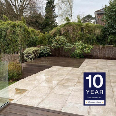 London Stone Frosty Grey 16mm Porcelain Paving Slabs 900x600 Pack of 10 ...