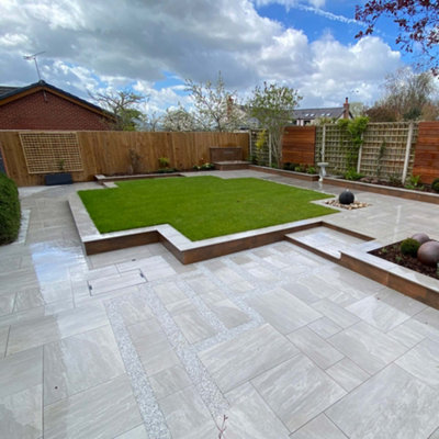 London Stone Kandla Grey 16mm Porcelain Paving Slabs 900x600 Pack of 20 ...