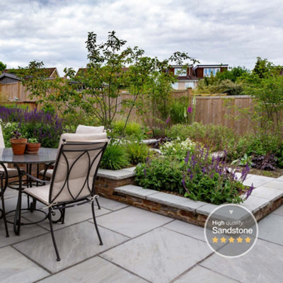 London Stone Kandla Grey 22mm Indian Sandstone Paving Slabs 900x600 ...