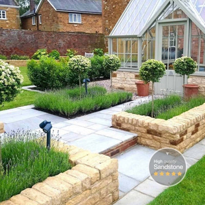 London Stone Kandla Grey 22mm Indian Sandstone Paving Slabs Patio Pack ...