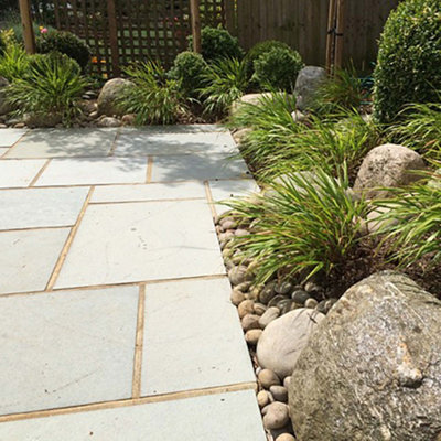 London Stone Kota Blue 25mm Limestone Paving Slabs Patio Pack as Mix of ...
