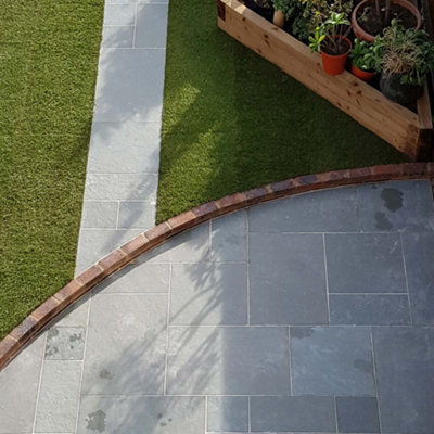 London Stone Kota Blue 25mm Limestone Paving Slabs Patio Pack as Mix of 4 sizes (8.15 m2)