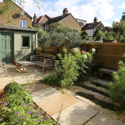 London Stone Mint 22mm Indian Sandstone Paving Slabs 900x600 Pack of 16 ...
