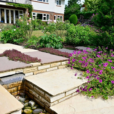 London Stone Mint 22mm Indian Sandstone Paving Slabs 900x600 Pack of 32 ...