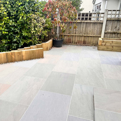 London Stone Raj Green 16mm Porcelain Paving Slabs 900x600 Pack of 20 ...