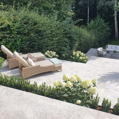 London Stone Steel Grey 20mm Porcelain Paving Slabs 900x600 Pack of 20 ...