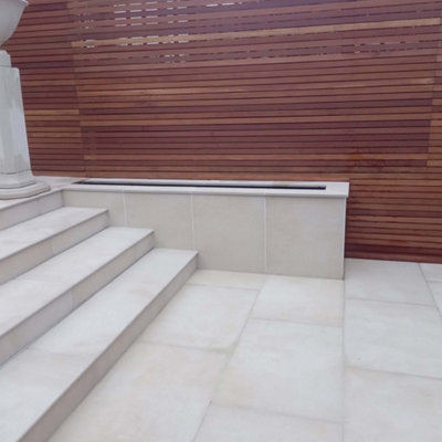London Stone Venetian Beige 20mm Porcelain Paving Slabs 900x600 Pack of ...