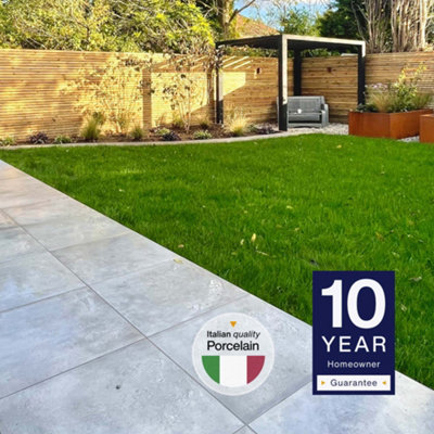 London Stone Venetian Grey 20mm Porcelain Paving Slabs 600x600 Pack of ...
