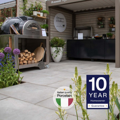 London Stone Venetian Grey 20mm Porcelain Paving Slabs 900x600 Pack of ...