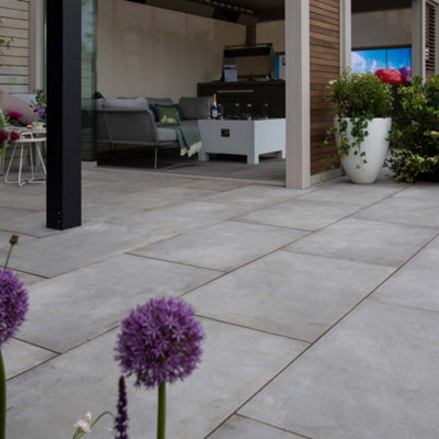 London Stone Venetian Grey 20mm Porcelain Paving Slabs 900x600 Pack of ...