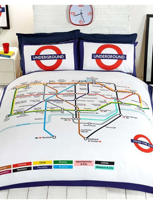 London Underground Tube Map Double Duvet Cover and Pillowcase Set