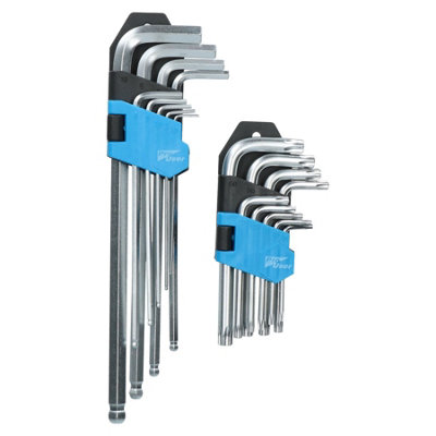Long Allen Hex Key 1.5mm - 10mm and Short Torx Tamper Key T10 - T50 ...