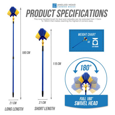 Long Handle Angled Cobweb Brush Duster For Cleaning