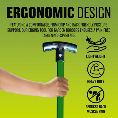 Long Handle Grass Lawn Edge Hoe Border Garden Tool Soil Digging ...