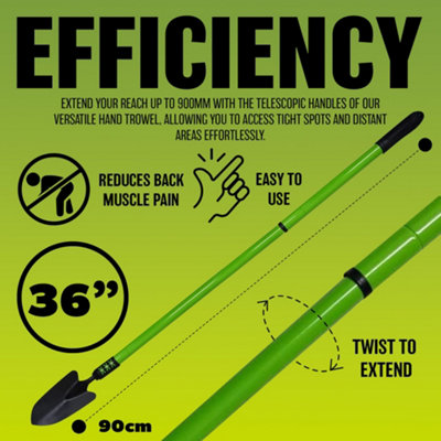 Long Handle Telescopic Extending Gardening Trowel Planting Weeding Soft ...