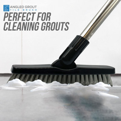 Grout brush with long handle store