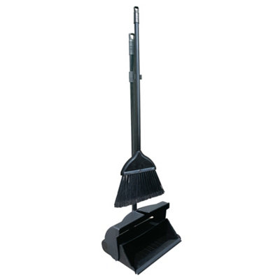 Long Handled Dustpan and Brush Set - Black