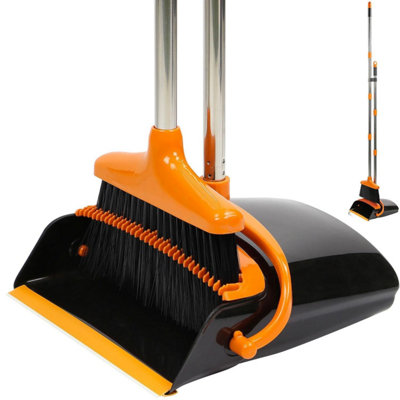 Long Handled Dustpan and Brush Set - Brush And Dustpan - 130cm Extendable Handle Brush And ...