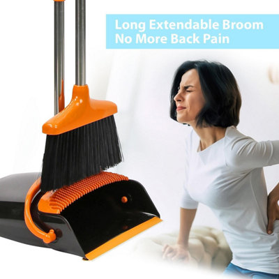 Long Handled Dustpan and Brush Set - Brush And Dustpan - 130cm Extendable Handle Brush And ...