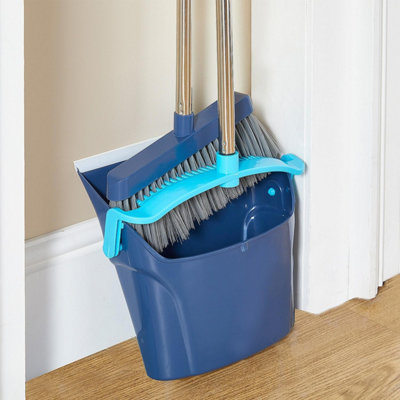 Long-Handled Dustpan and Brush Set, Store Neatly Together L109 xW28 xD14cm