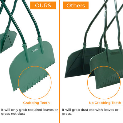 Long Handled Leaf Collecting Rake Grabs Garden Leaves Tidy Collector ...