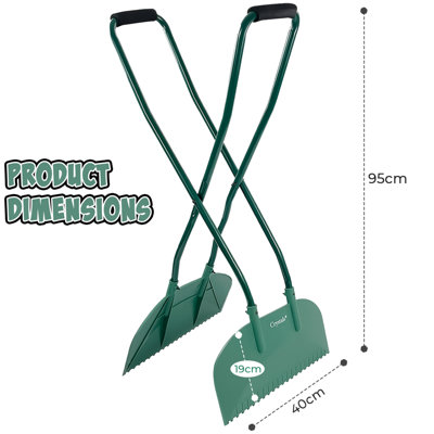 Long Handled Leaf Collecting Rake Grabs Garden Leaves Tidy Collector ...