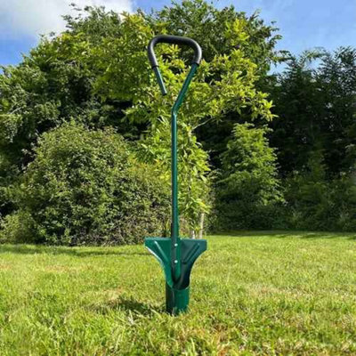 Long-Handled Metal Bulb Planter Garden Planting Tool