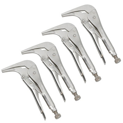 Long Nose Locking Pliers Mole Grips with 90 Degree Angled Head 10 inch 4pc