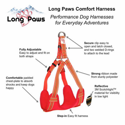 Long Paws Comfort Collection Harness Purple Medium 42-65cm