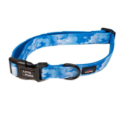 LONG PAWS - FUNK THE DOG COLLAR-BLUE CAMO L