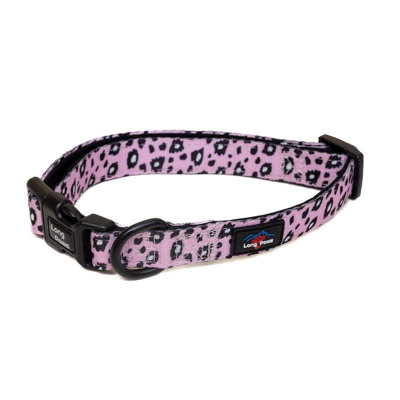 Long Paws - Funk the Dog Collar-Pink Leopard Large