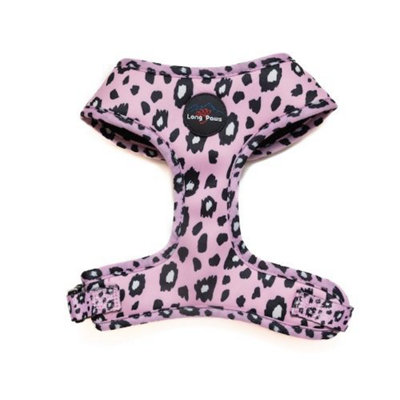 LONG PAWS - FUNK THE DOG HARNESS-PINK LEOPARD MED