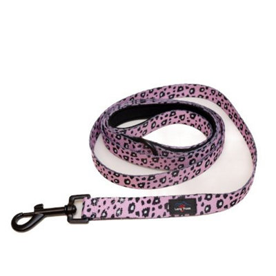 Long Paws - Funk the Dog Lead-Pink Leopard Medium | DIY at B&Q