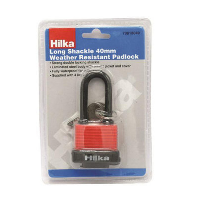 Long Shackle 40mm Weather Resistant Padlock Shed Gate Garage