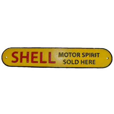 Long Shell Cast Iron Sign Plaque Door Wall Garage Fence Gate Petrol ...
