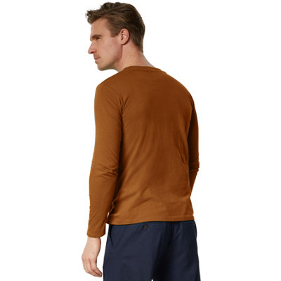 Long-Sleeved Top - basic wear for men -304035 - brown S