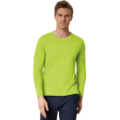 Long-Sleeved Top - basic wear for men -304054 - bright green XXL