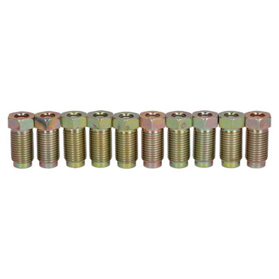 Long Steel Male Brake Pipe Union Fittings M10 x 1mm for 3/16" Brake ...