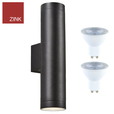 Long Up and Down Light with LED GU10 Bulbs Included - Black