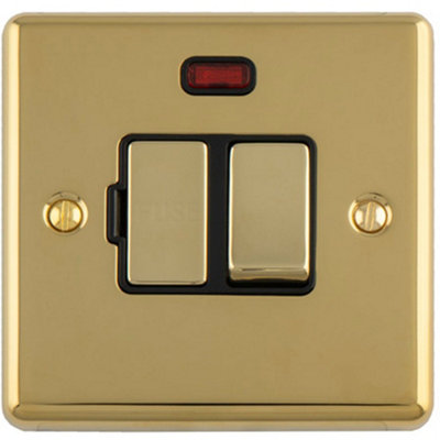 Loops 13A DP Fused Switched Spur with Neon Indicator, Polished Brass ...