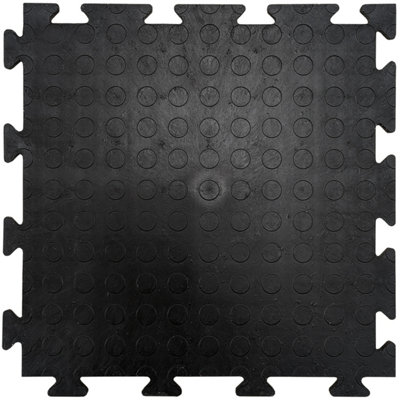 Loops Coinect Single Garage Floor Tile Heavy Duty Black PVC ...