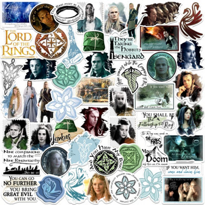 Lord Of The Rings Deluxe Elves Stickers (Pack of 50) Multicoloured (One ...