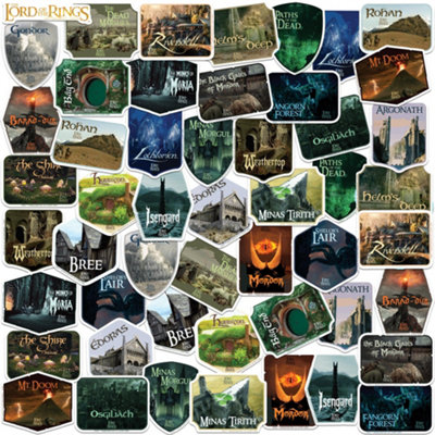 Lord Of The Rings Deluxe Locations Stickers (Pack of 50) Multicoloured ...