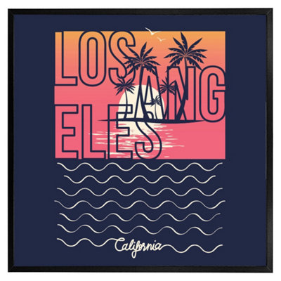 Los angeles sunset (Picutre Frame) / 20x20" / Black