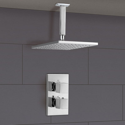Lotus 2 Dial 1 Way Square Set - Ceiling Head | DIY at B&Q