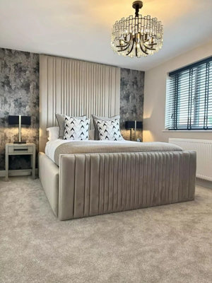 Louisa Floor To Ceiling Pleated Bed Frame - Non Storage