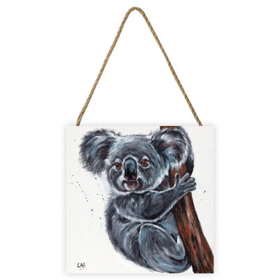 Louise Brown Tree Hugger Wooden Plaque Dark Grey/White/Brown (One Size)