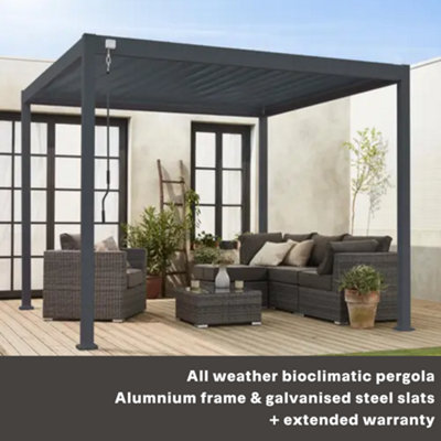 Louvred aluminum pergola with adjustable roof slats 3x4m Triomphe ...