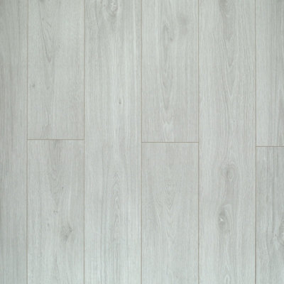 LovAq Poolside Grey Wood Effect Click Laminate Flooring - Plank (8mm ...