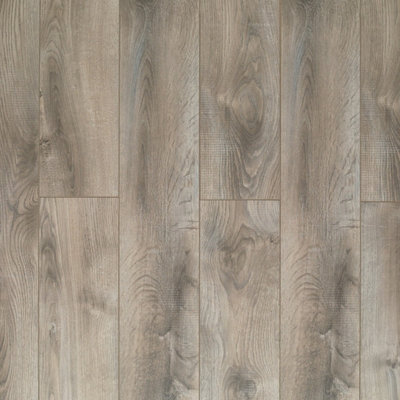 LovAq Splash Brown Wood Effect Click Laminate Flooring - Plank (8mm ...